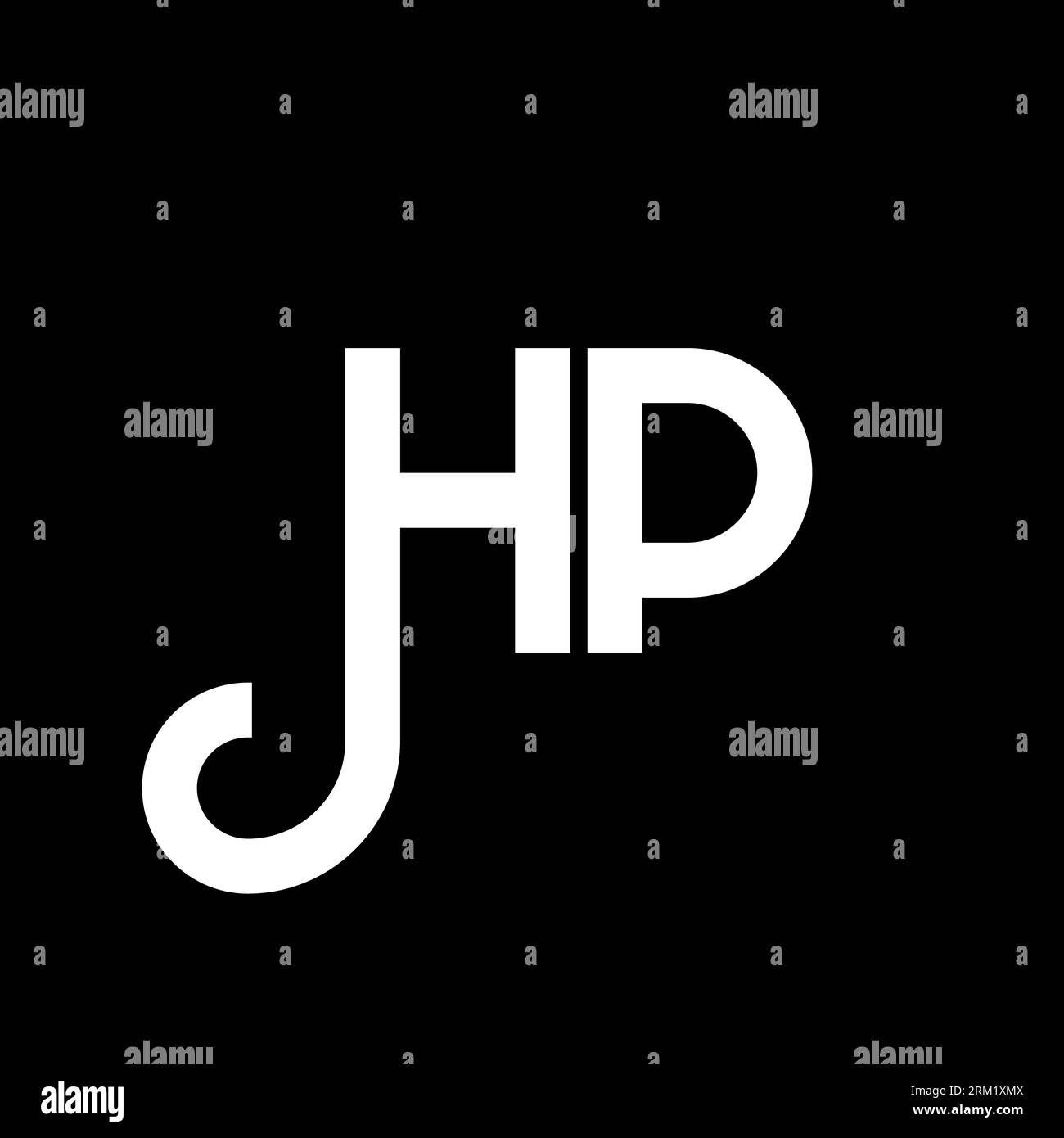 HP letter logo design on black background. HP creative initials letter ...