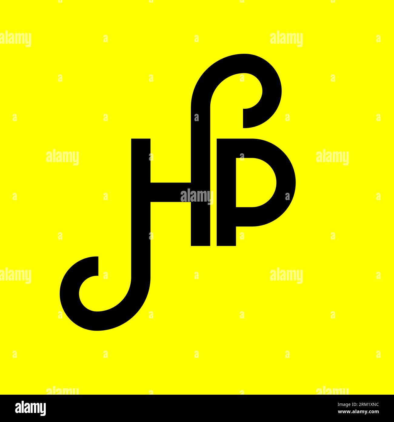 HP letter logo design on black background. HP creative initials letter ...