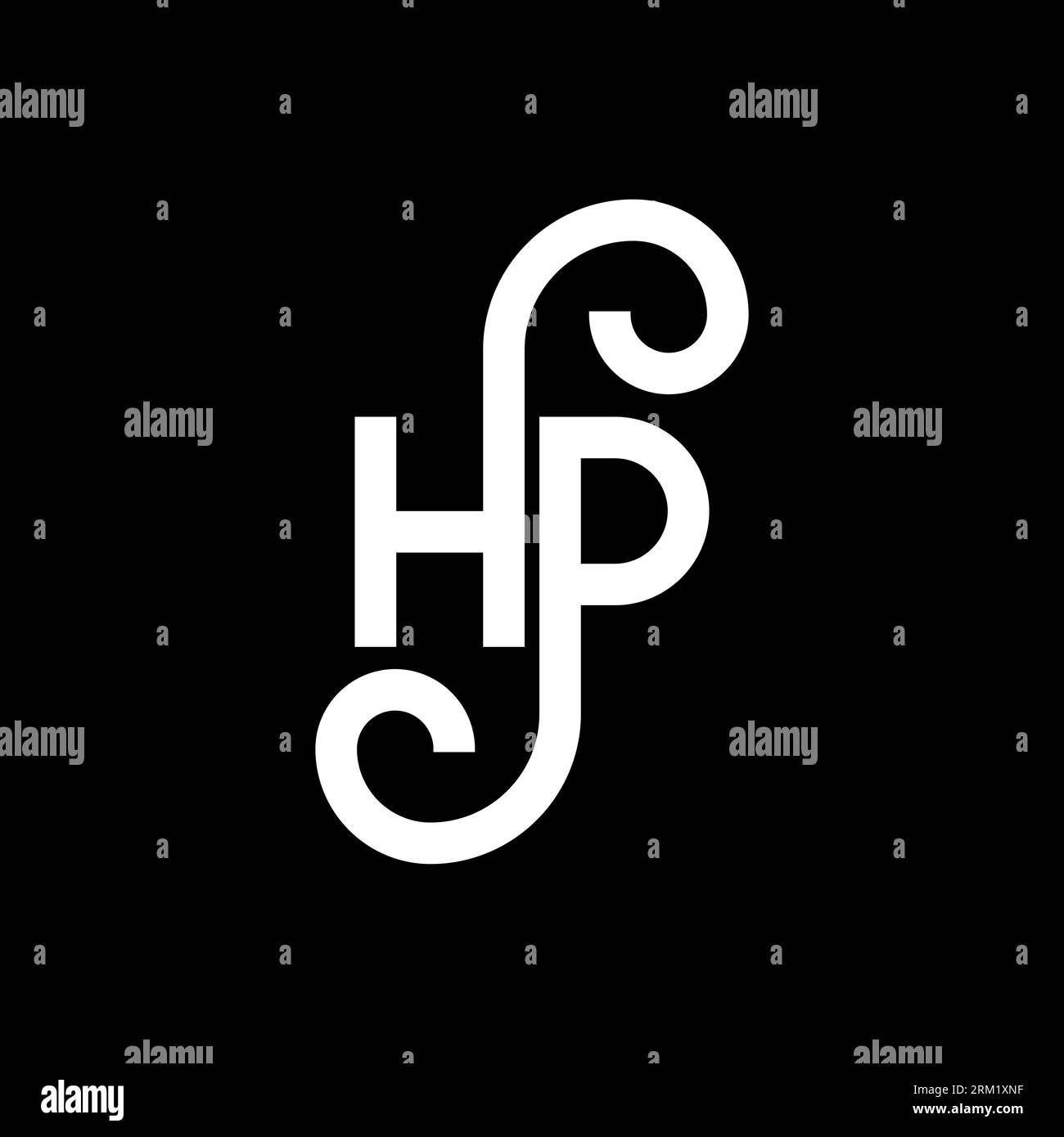 HP letter logo design on black background. HP creative initials letter ...