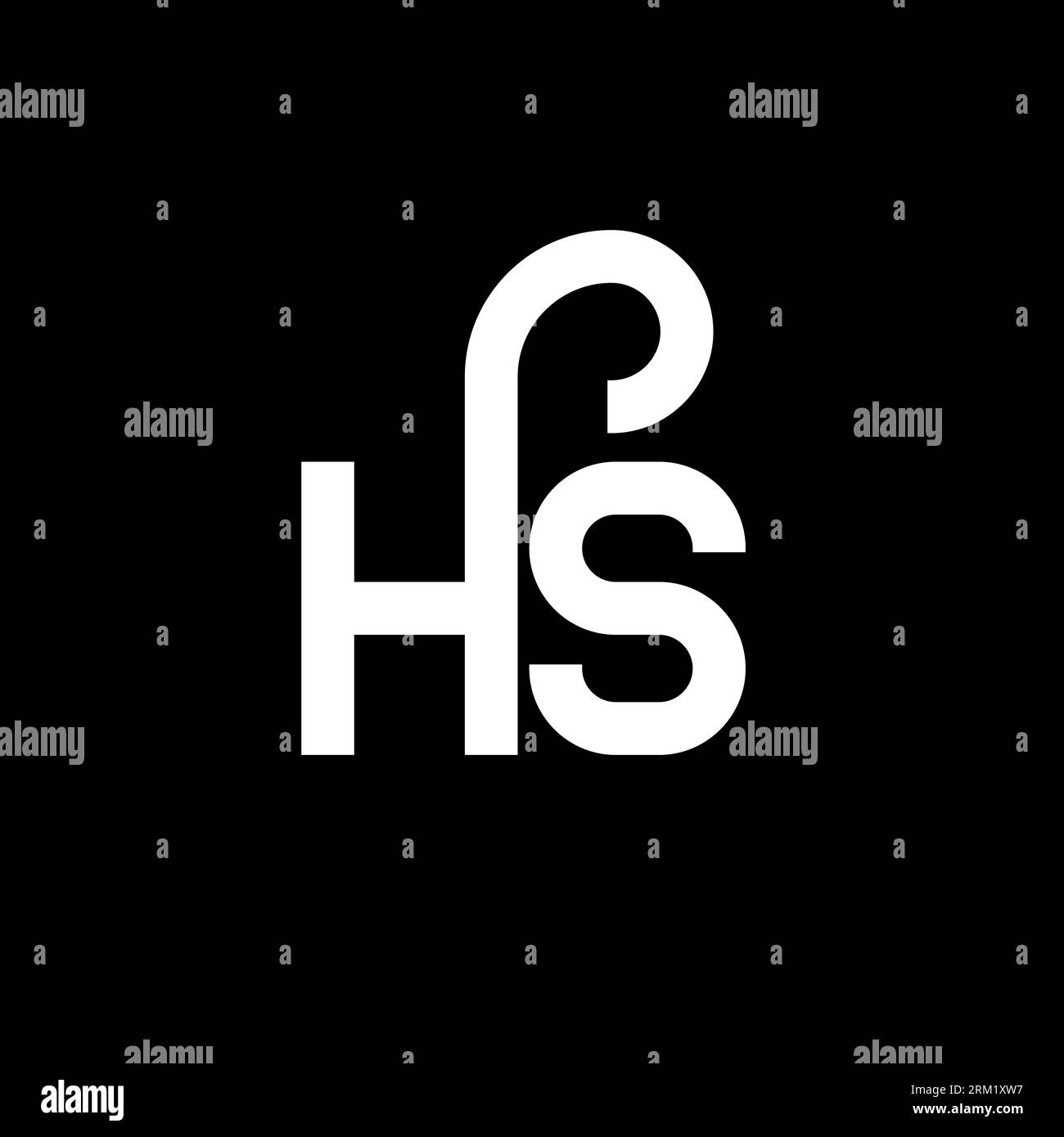 HS letter logo design on black background. HS creative initials letter ...