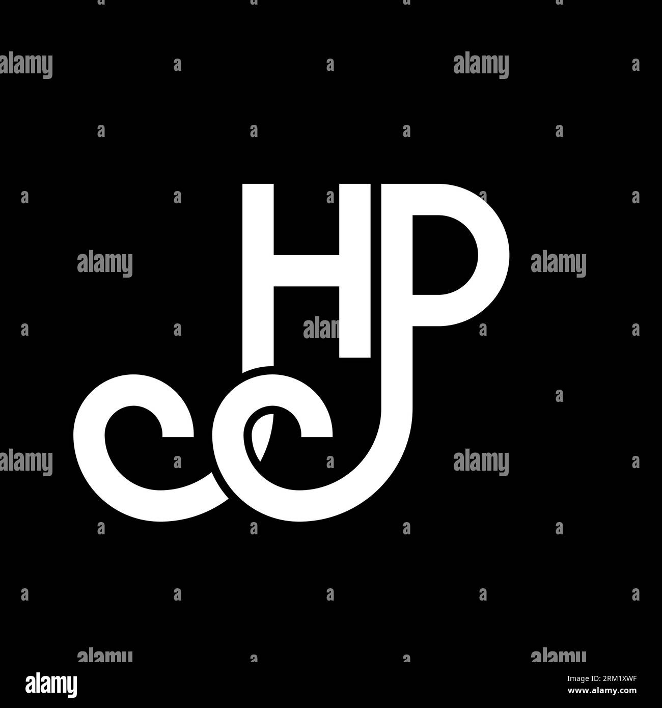 HP letter logo design on black background. HP creative initials letter ...