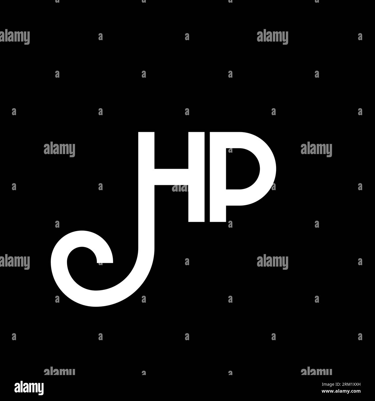 HP letter logo design on black background. HP creative initials letter ...