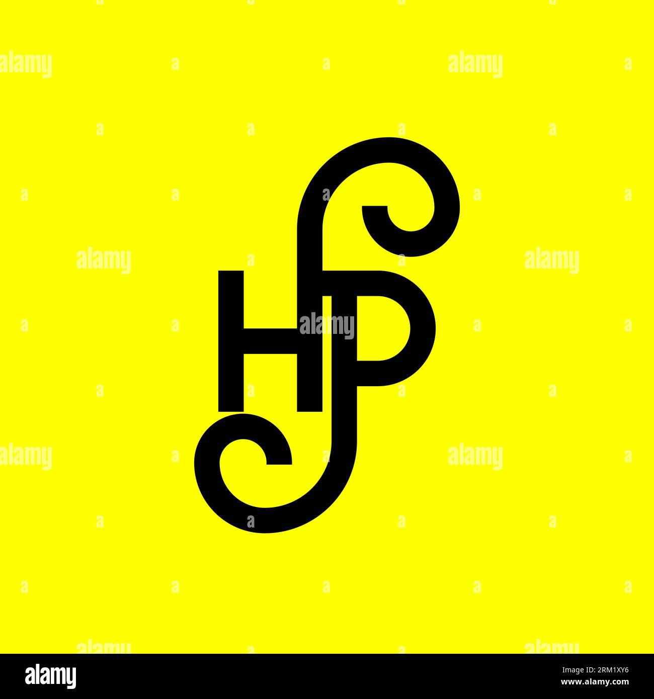 HP letter logo design on black background. HP creative initials letter ...