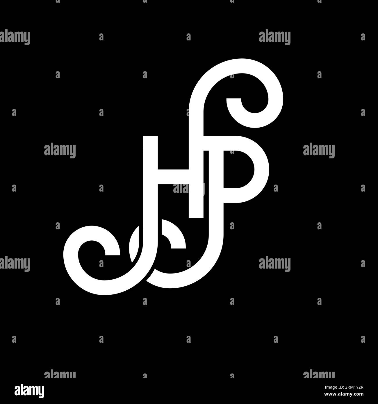 HP letter logo design on black background. HP creative initials letter ...