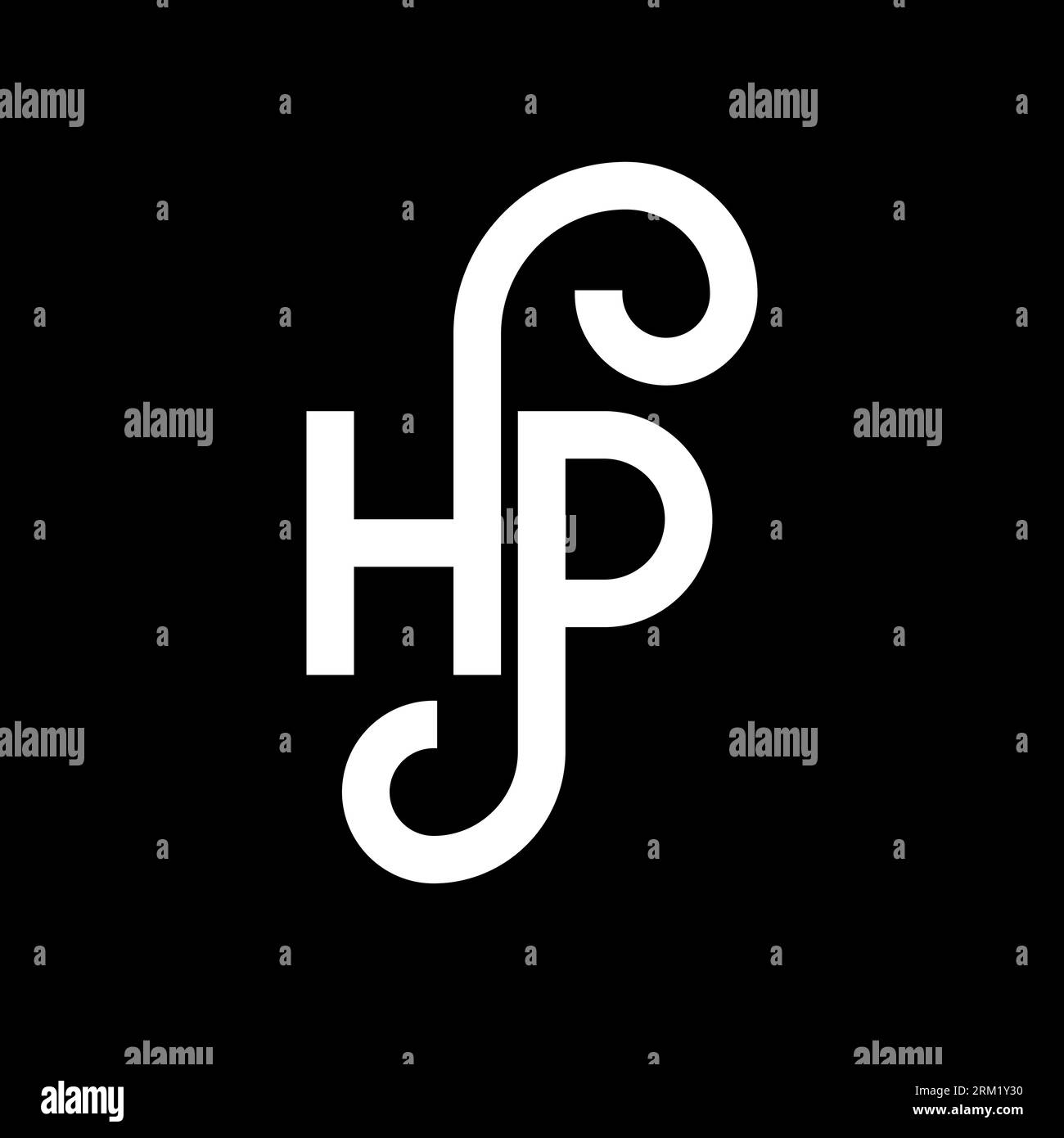 HP letter logo design on black background. HP creative initials letter ...