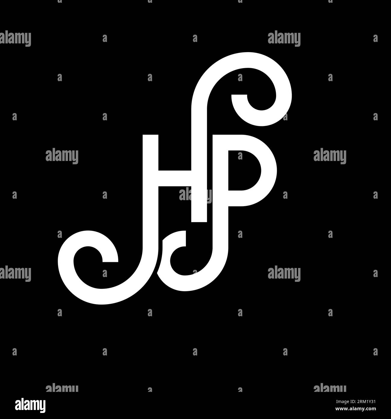HP letter logo design on black background. HP creative initials letter ...