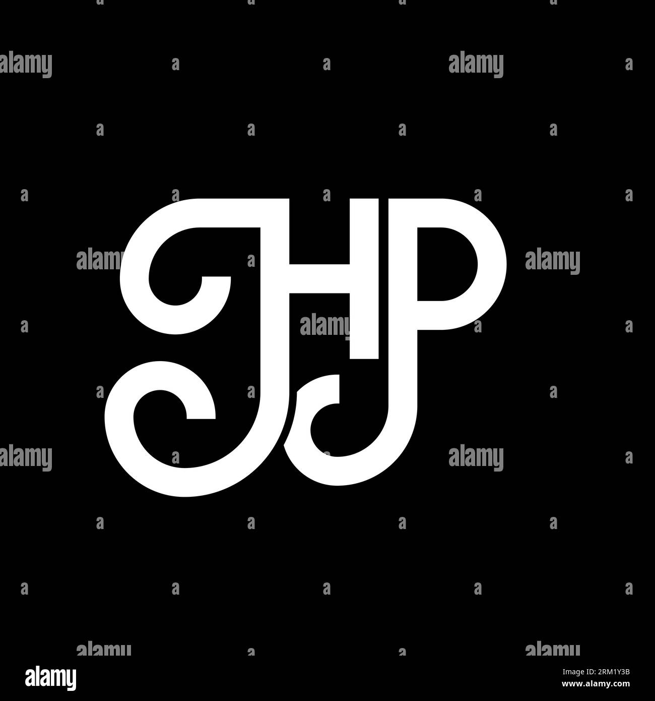HP letter logo design on black background. HP creative initials letter ...