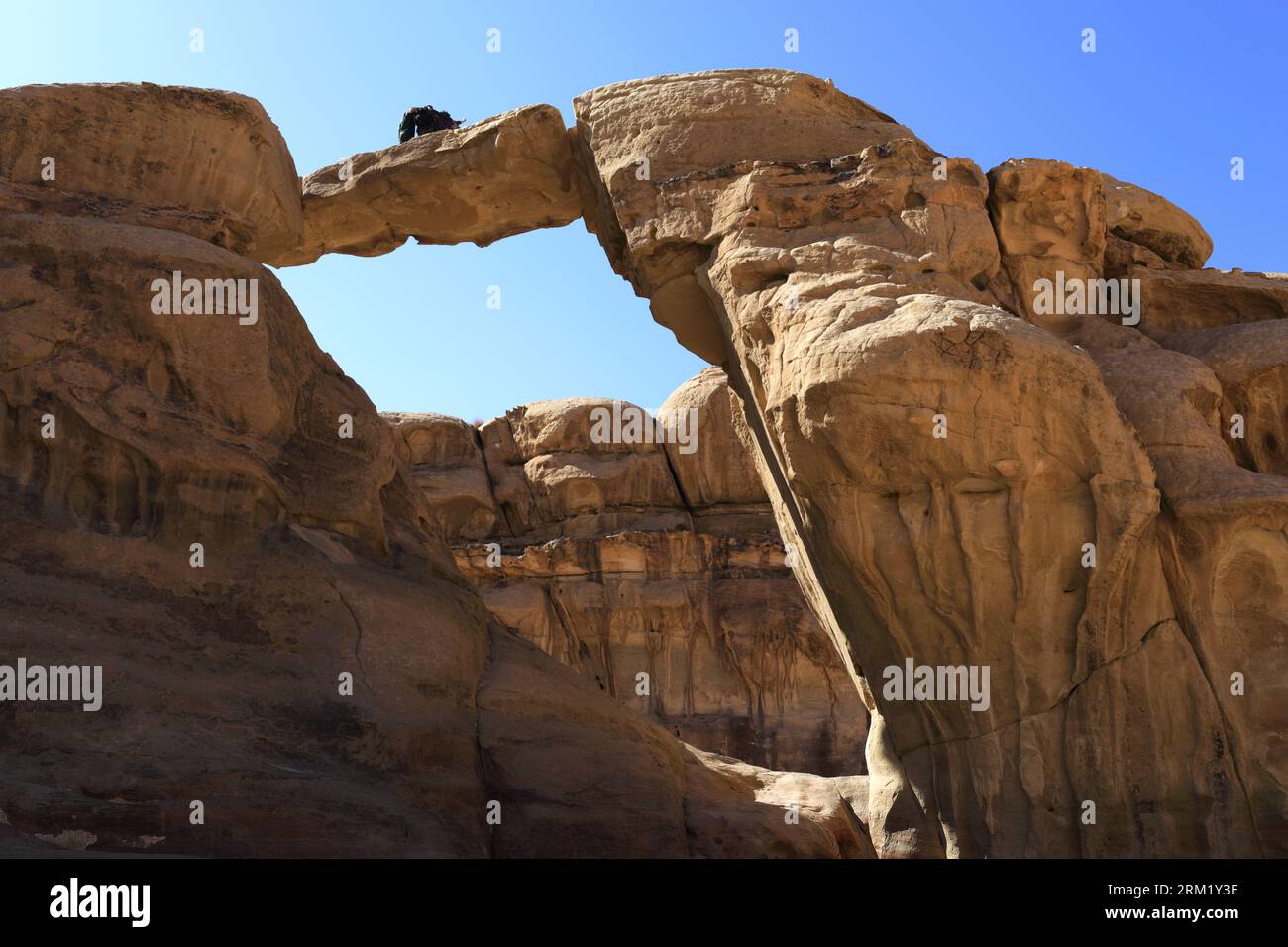 The Burdah rock bridge, Wadi Rum, Unesco World Heritage Site, Jordan ...