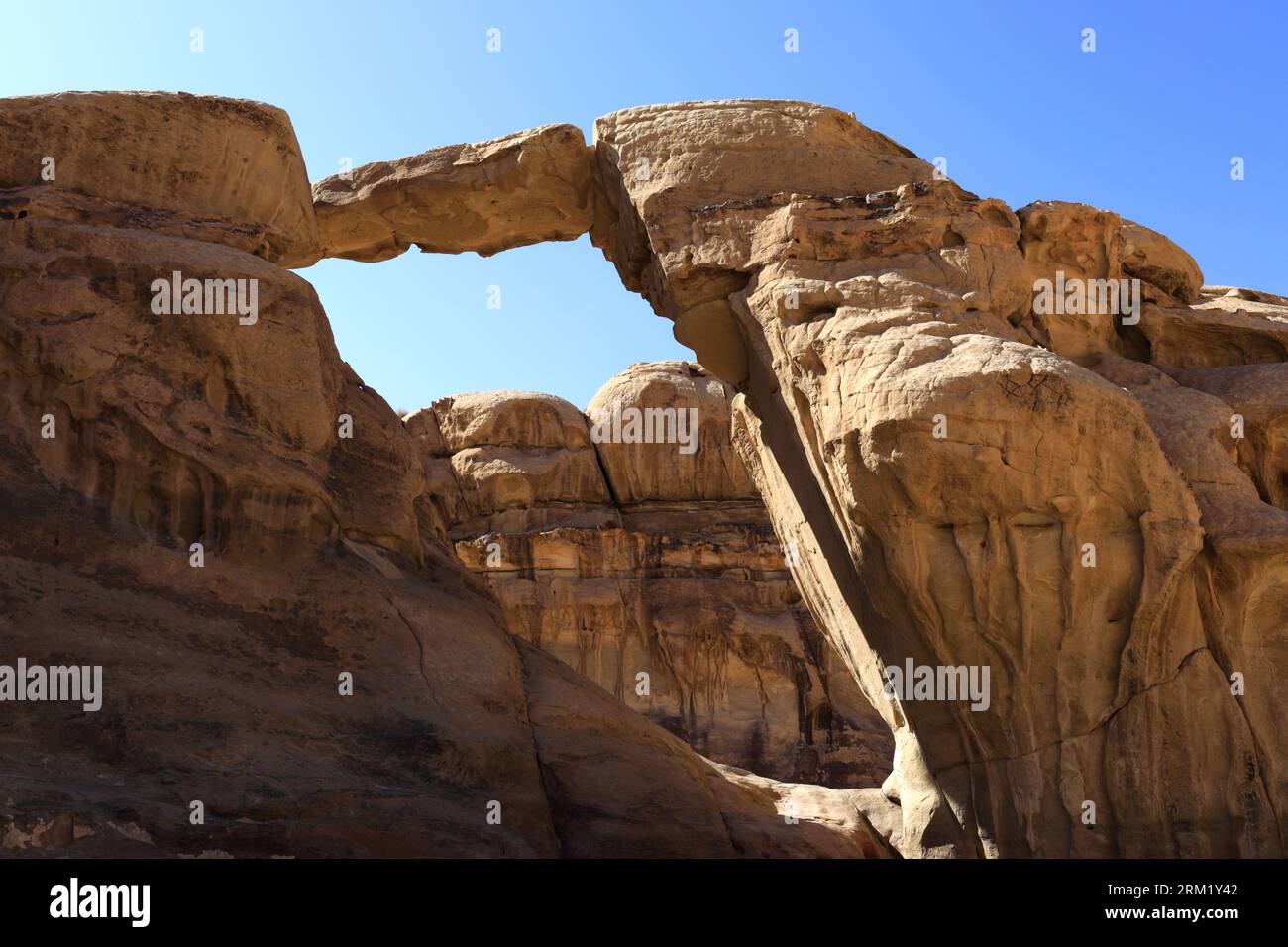 The Burdah rock bridge, Wadi Rum, Unesco World Heritage Site, Jordan ...