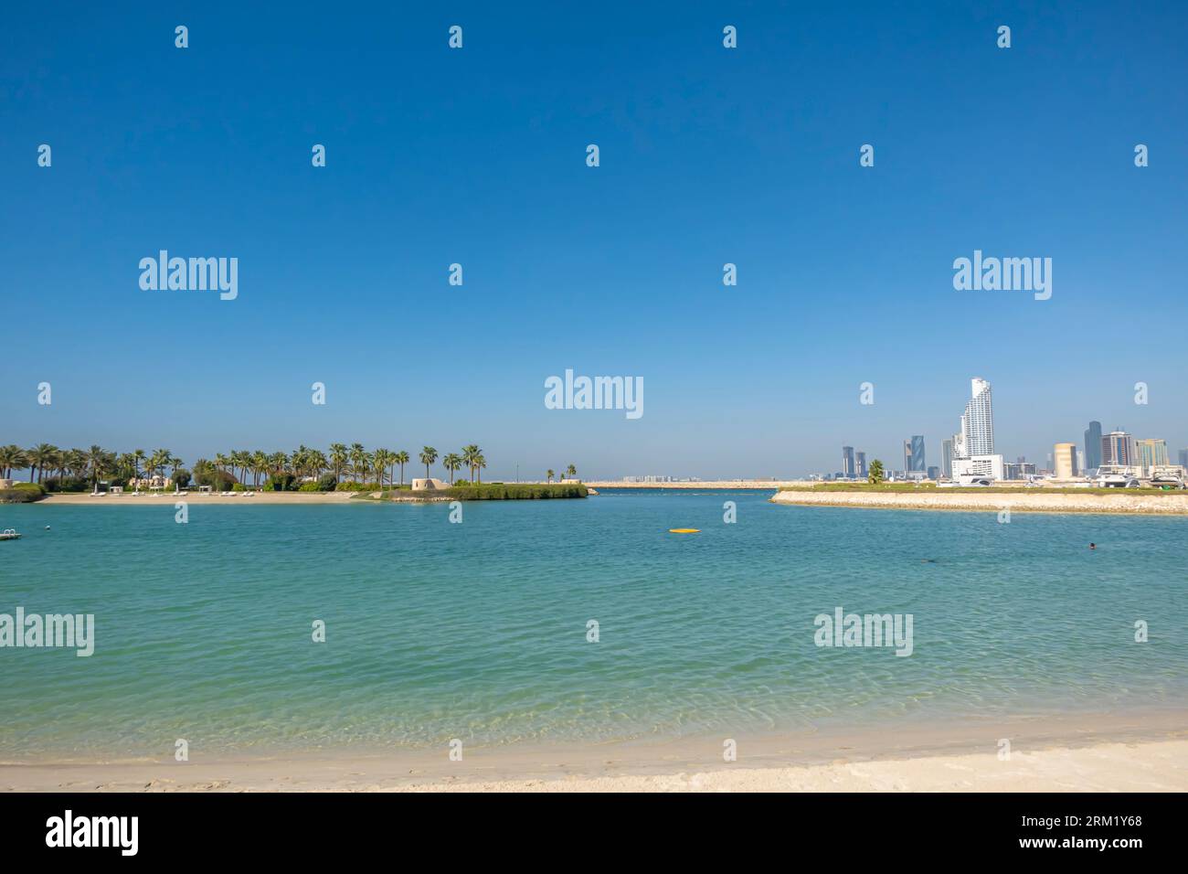 Bahrain private beach view of Bahrain Bay Stock Photo - Alamy