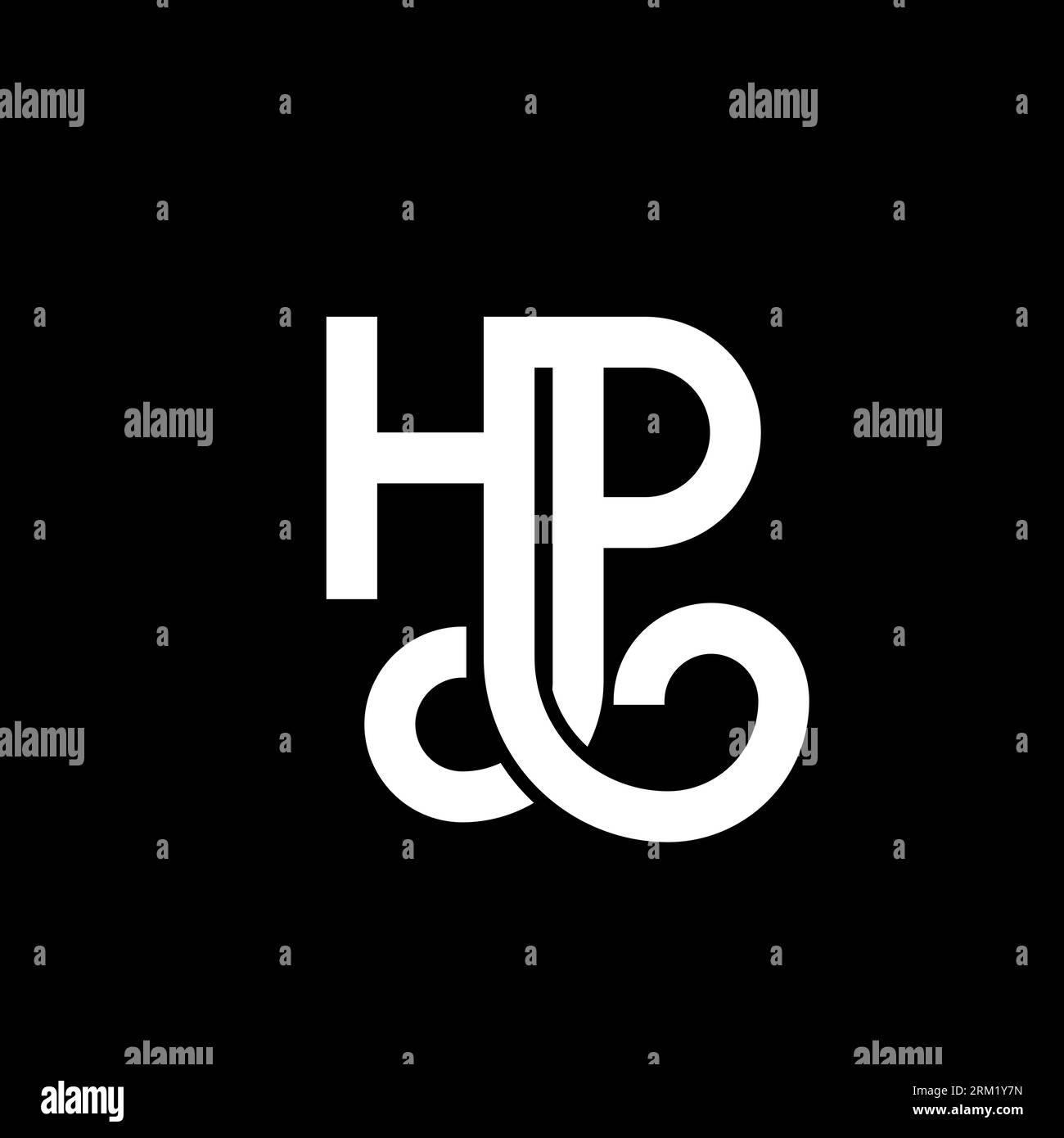 HP letter logo design on black background. HP creative initials letter ...