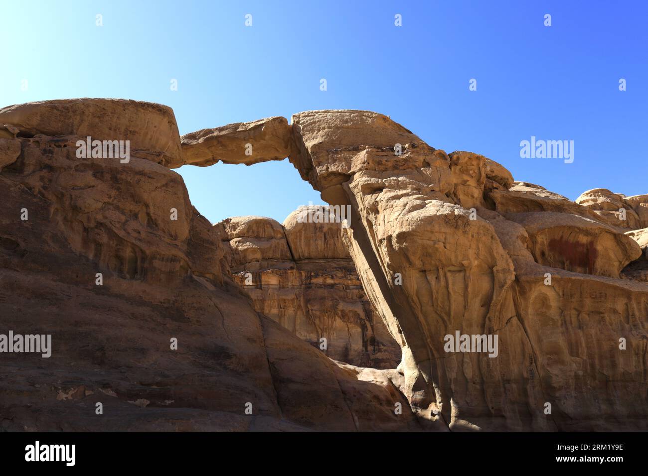 The Burdah rock bridge, Wadi Rum, Unesco World Heritage Site, Jordan ...
