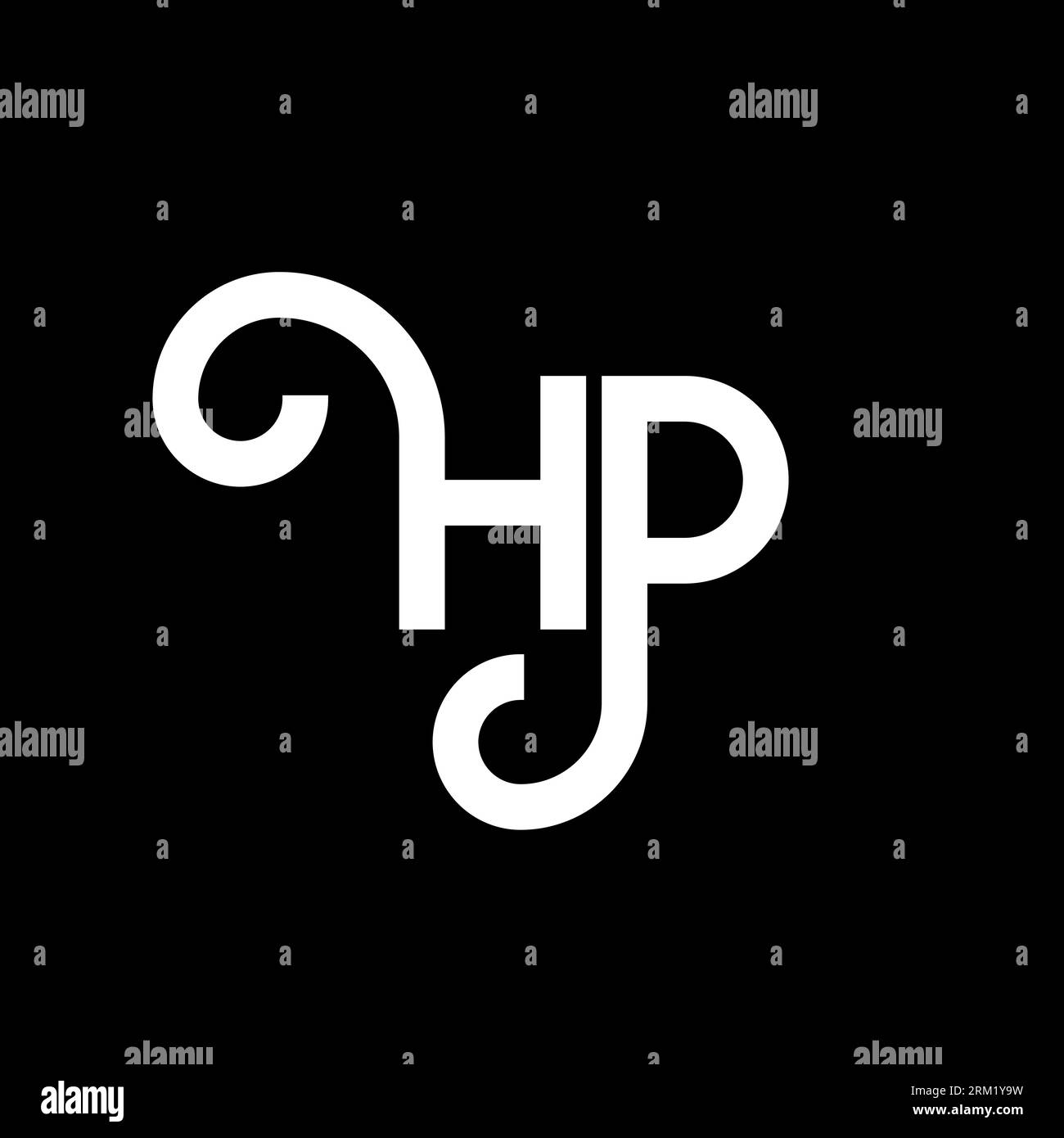 HP letter logo design on black background. HP creative initials letter ...