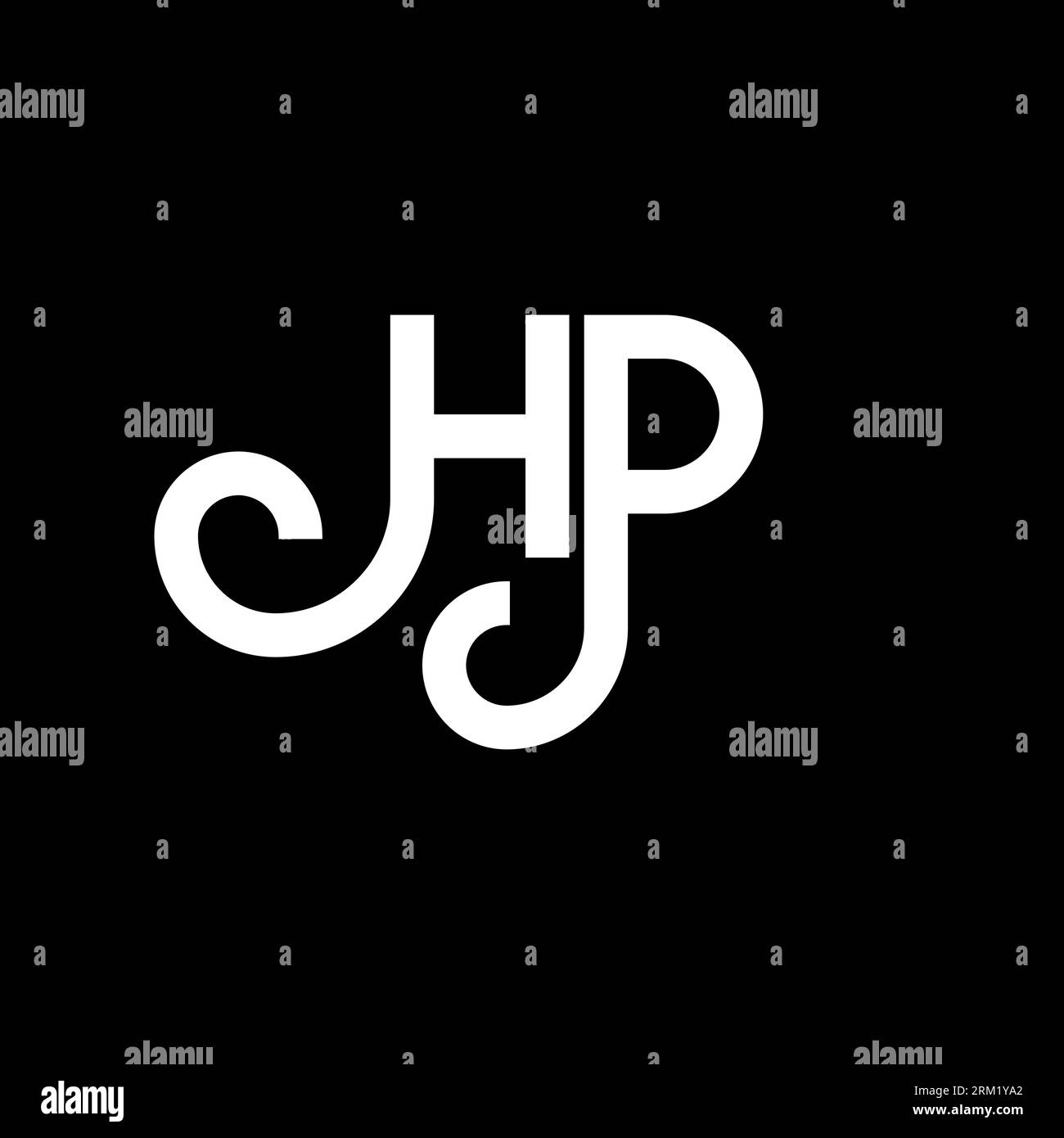 HP letter logo design on black background. HP creative initials letter ...