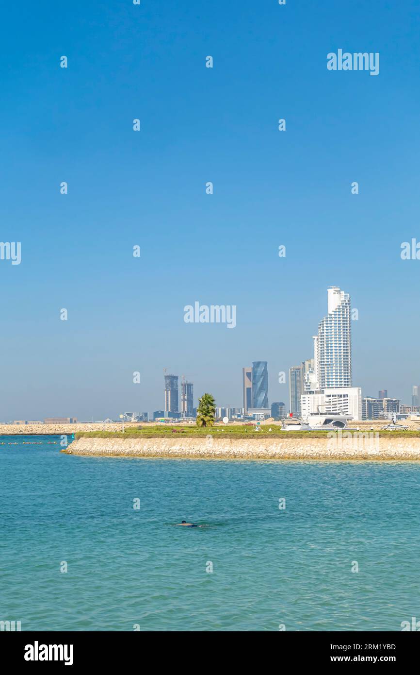 Bahrain private beach view of Bahrain Bay Stock Photo - Alamy