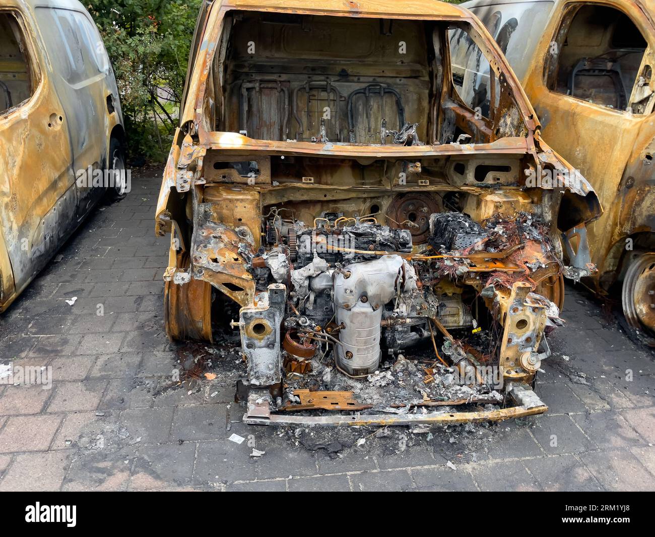 Burned no parking fire hi-res stock photography and images - Alamy