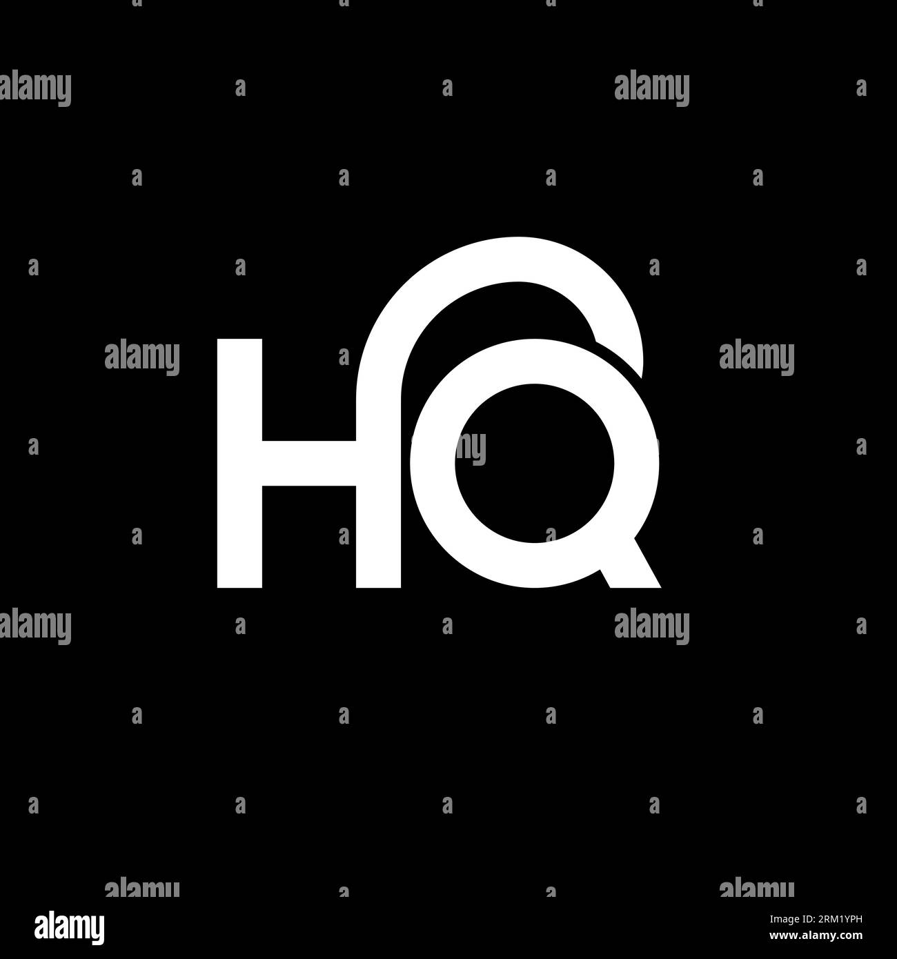 HQ letter logo design on black background. HQ creative initials letter ...