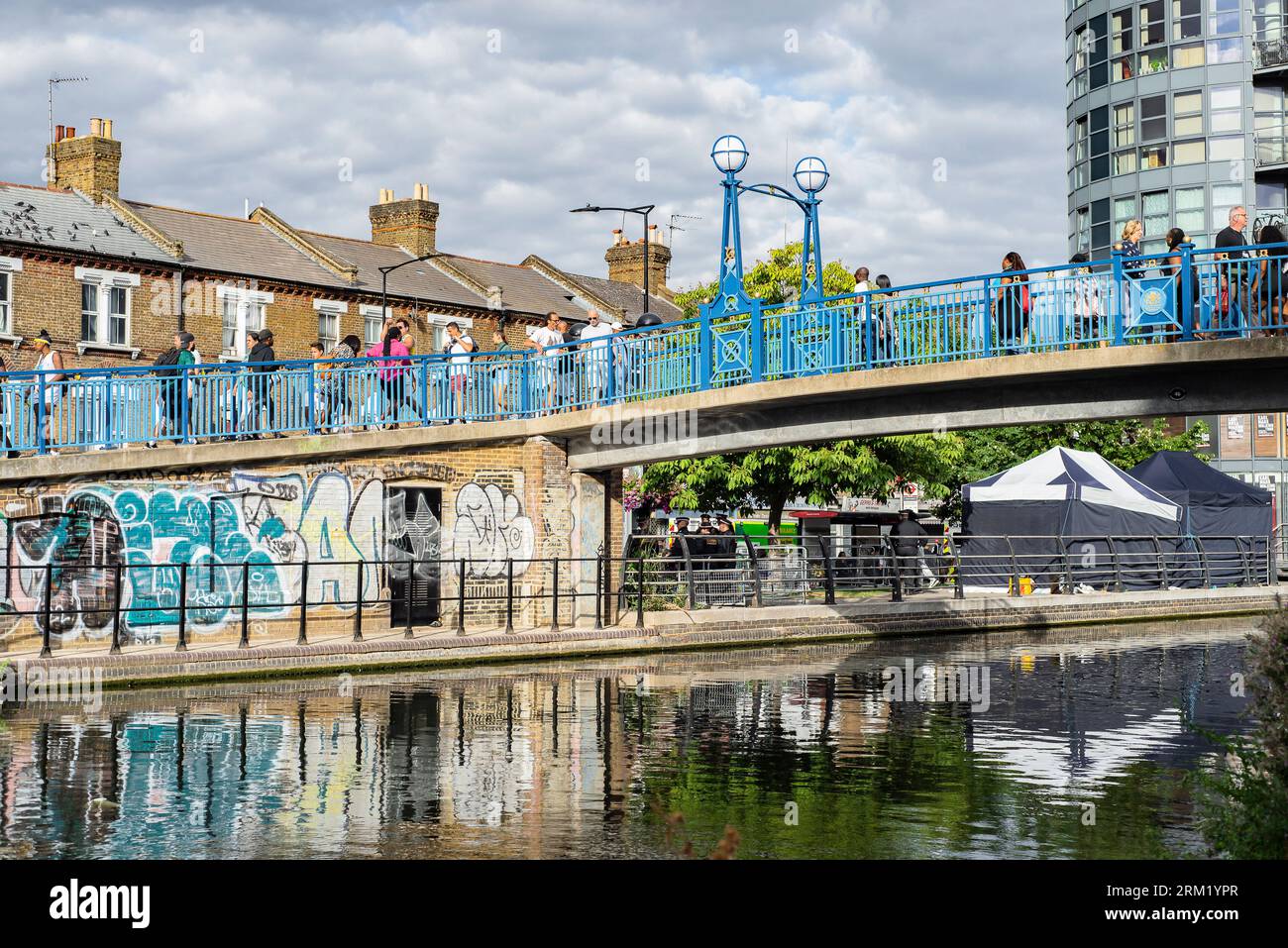 People Walking on a Bridge During the Notting Hill Carnival, 2022 ...