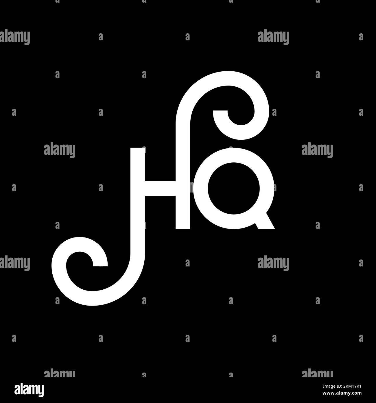 HQ letter logo design on black background. HQ creative initials letter ...