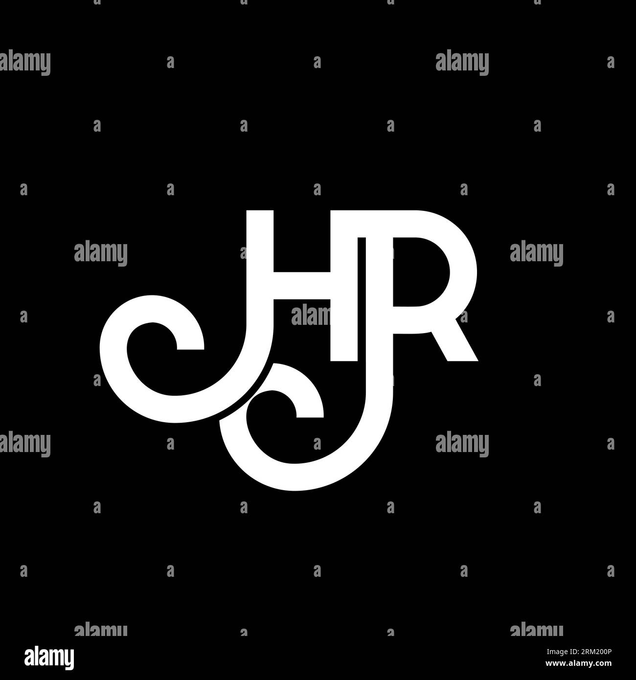 HR letter logo design on black background. HR creative initials letter ...