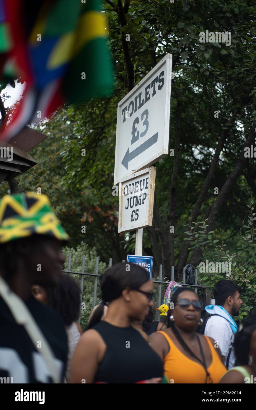 Toilette Sign at Notting Hill Carnival 2022 - Two Days Annual Caribbean ...
