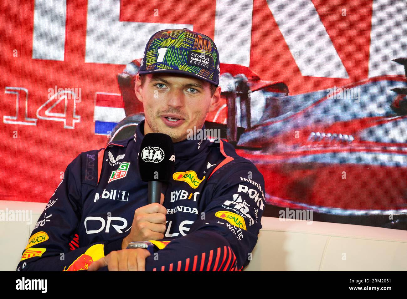 VERSTAPPEN Max (ned), Red Bull Racing RB19, portrait during the 2023 Formula 1 Heineken Dutch ...