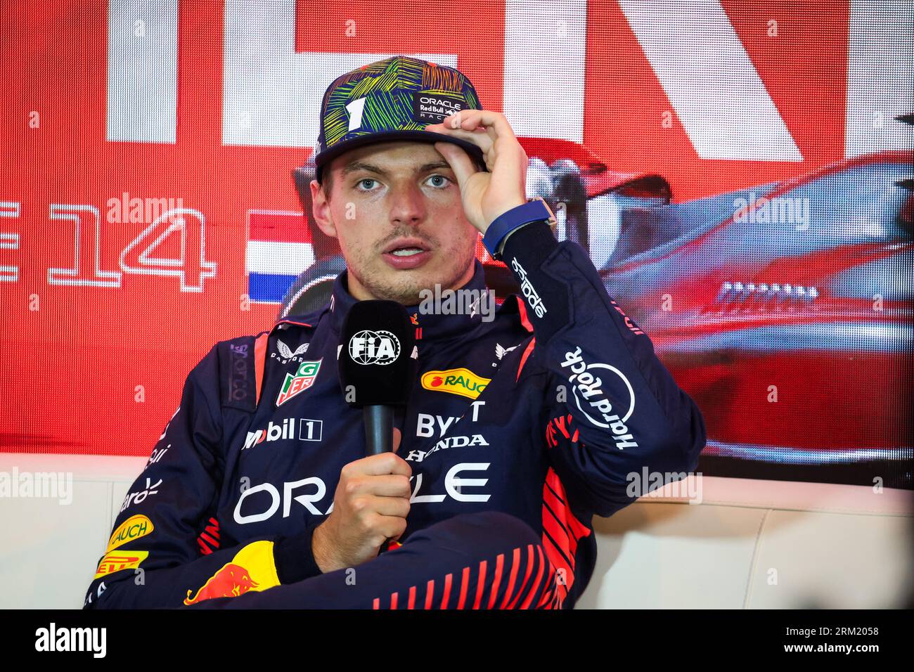 VERSTAPPEN Max (ned), Red Bull Racing RB19, portrait during the 2023 Formula 1 Heineken Dutch ...