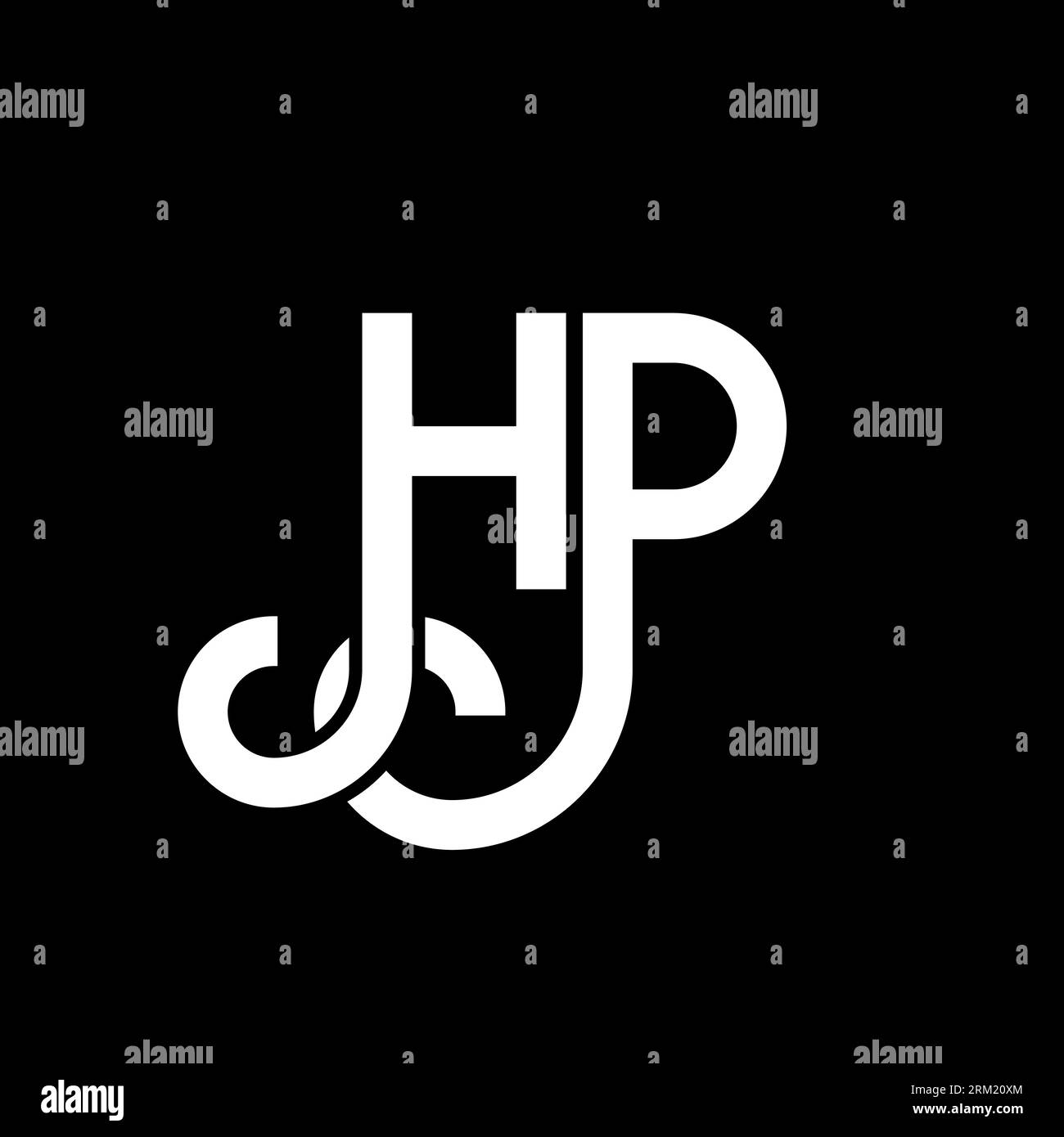 HP letter logo design on black background. HP creative initials letter ...