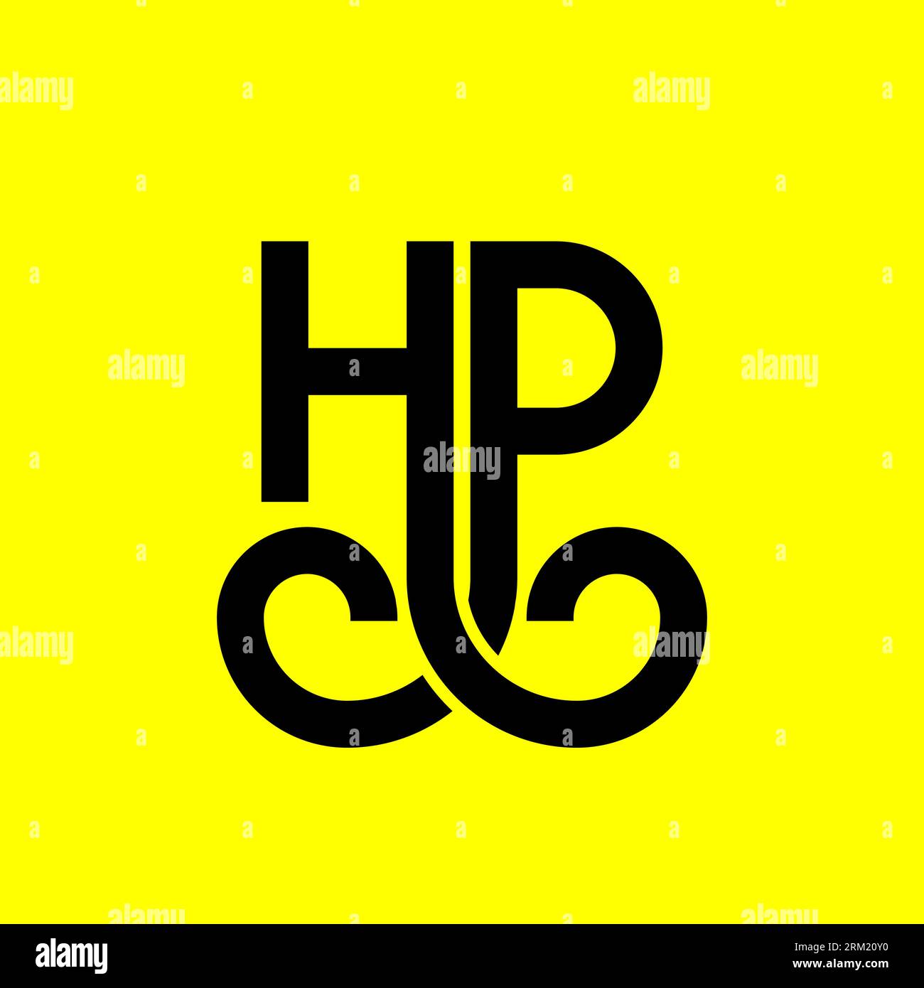 HP letter logo design on black background. HP creative initials letter ...
