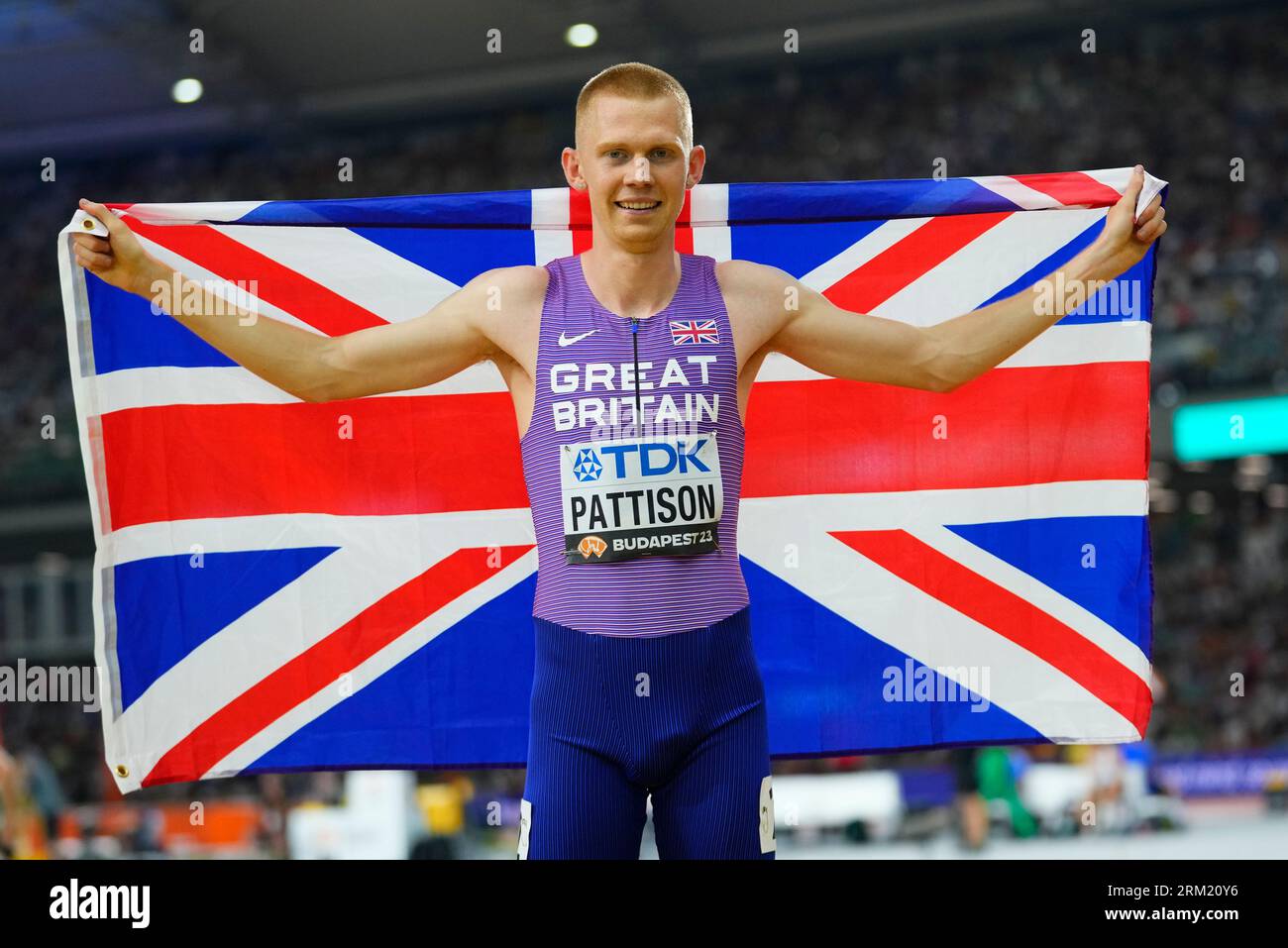 Ben Pattison, of Great Britain celebrates winning the bronze medal in ...