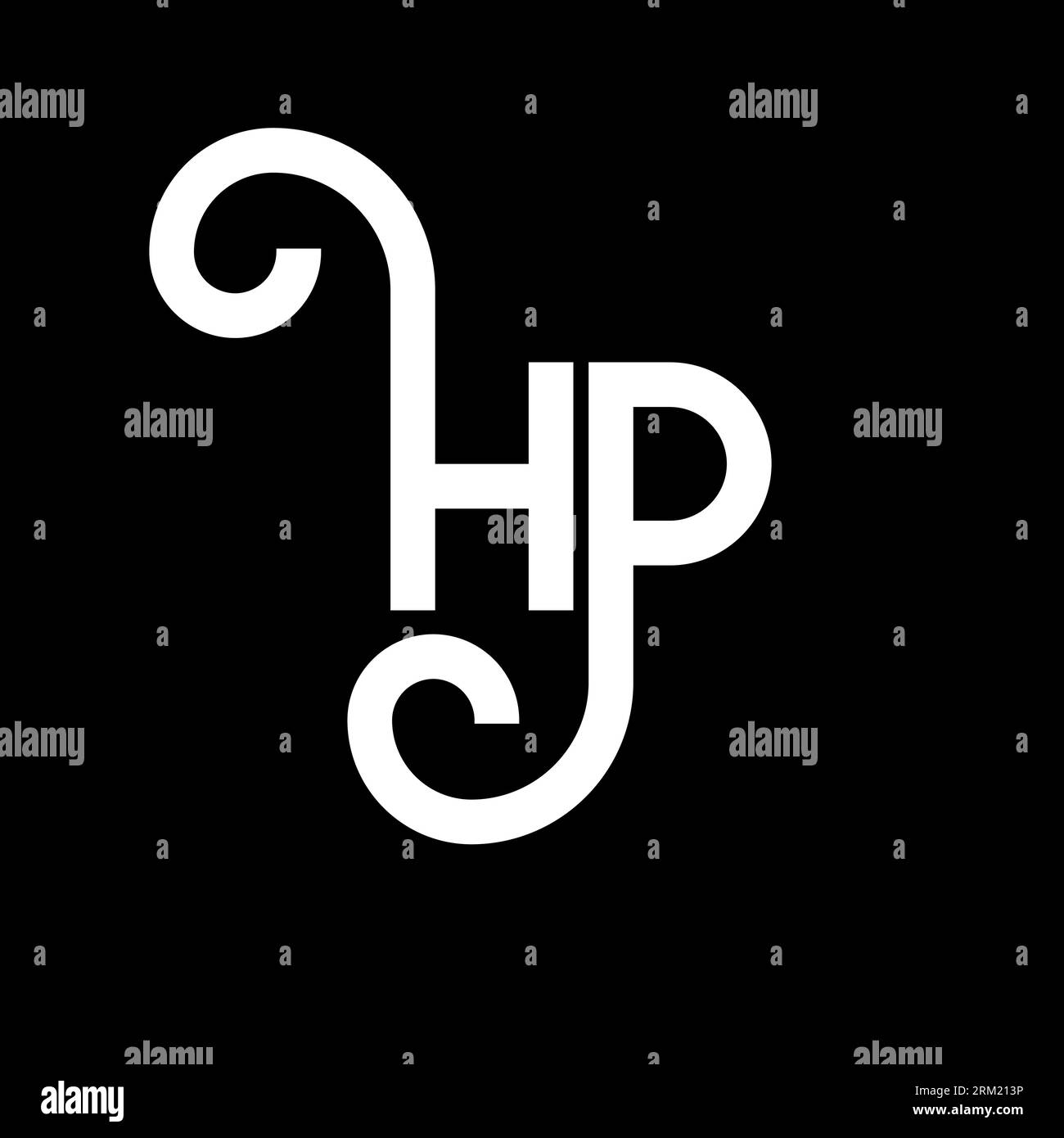 HP letter logo design on black background. HP creative initials letter ...