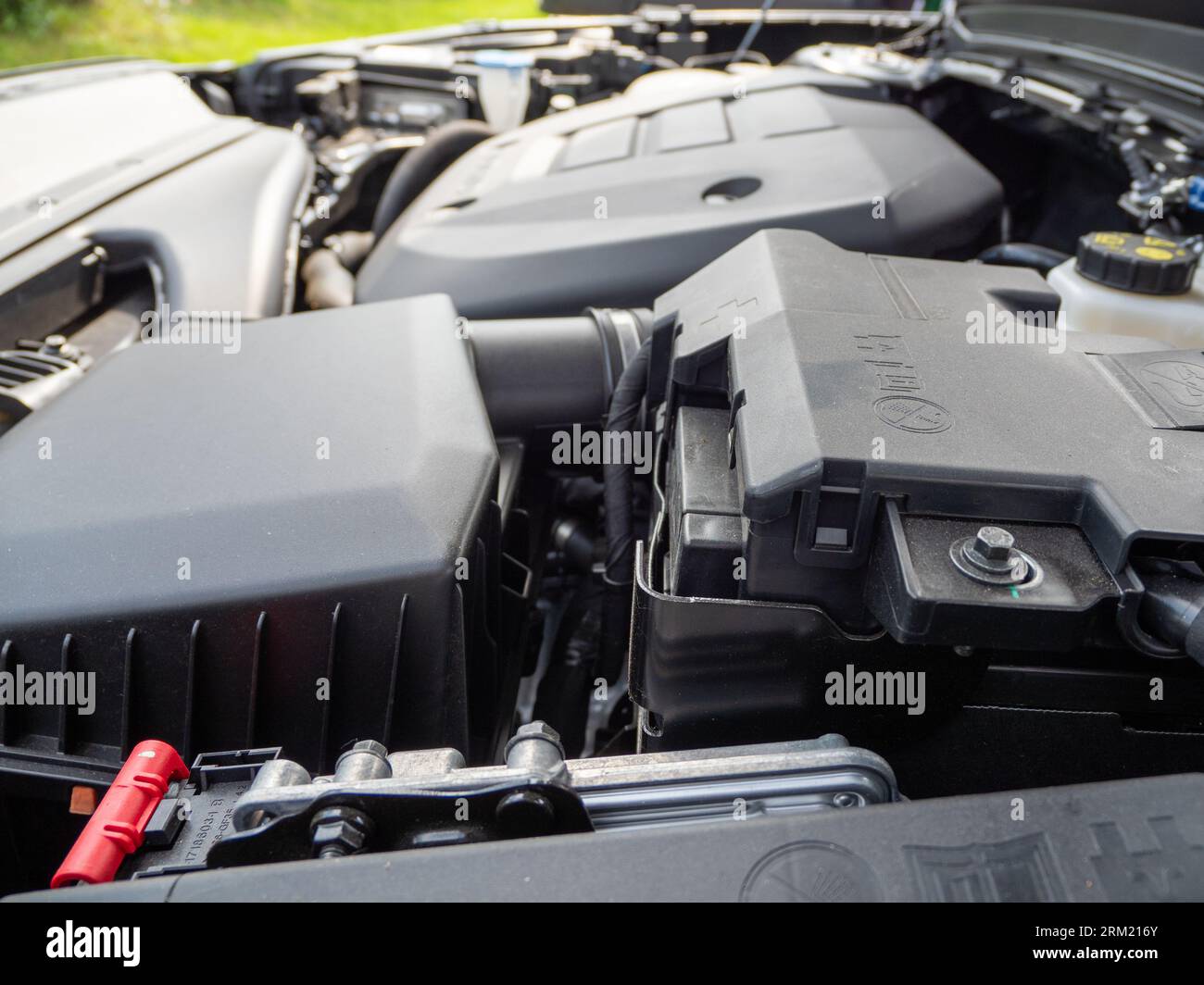 Motor of a modern car close-up. The engine of a modern car Stock Photo ...