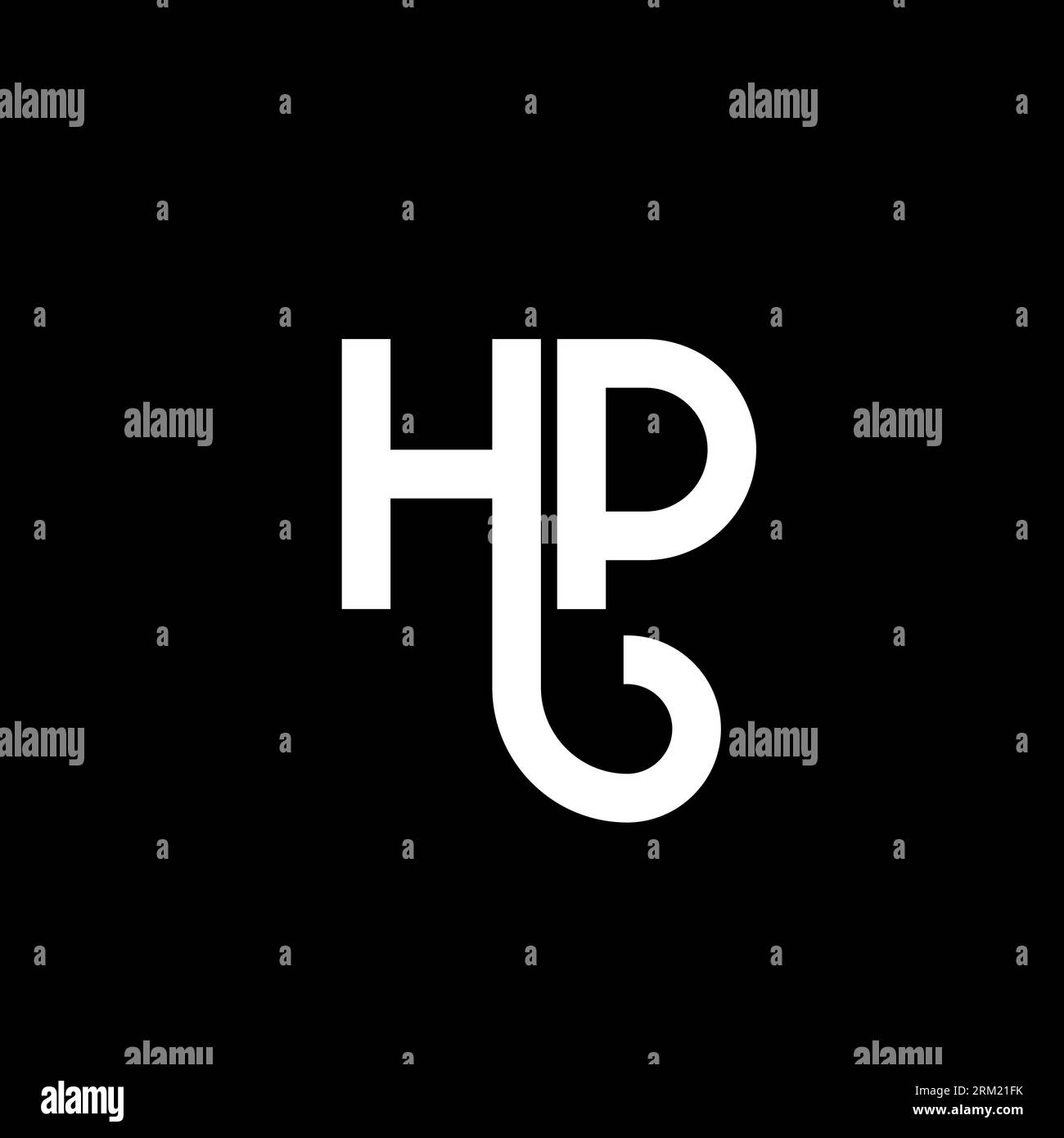 HP letter logo design on black background. HP creative initials letter ...