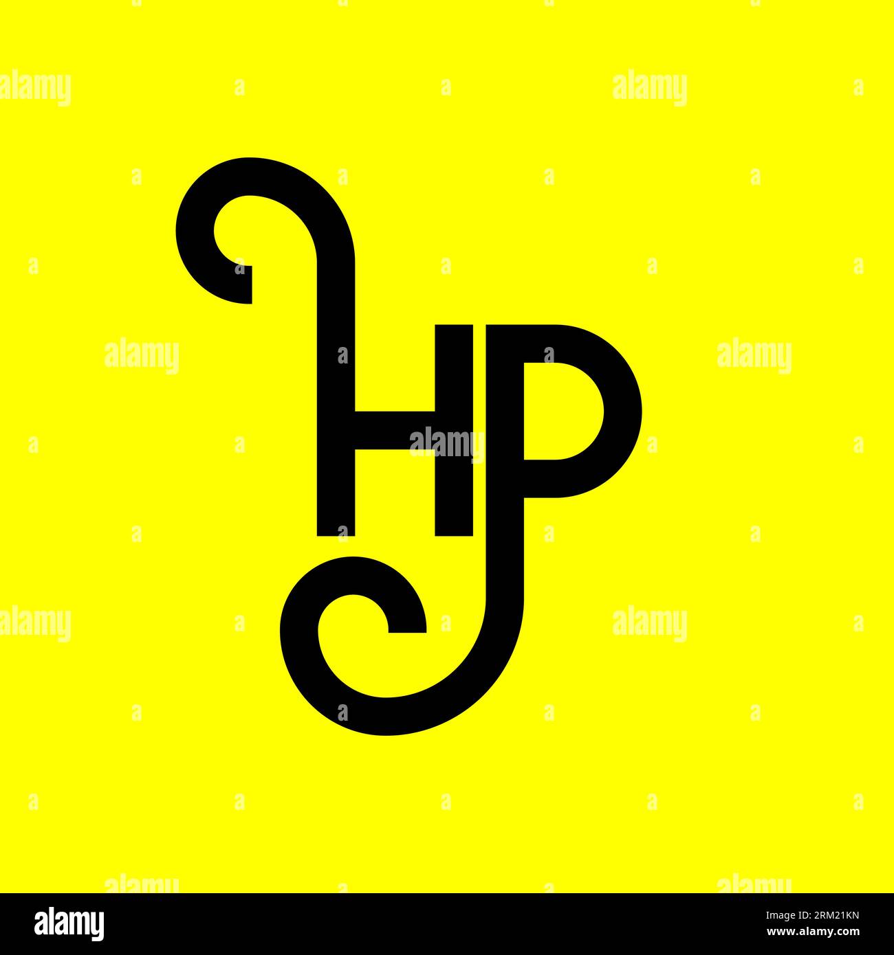 HP letter logo design on black background. HP creative initials letter ...