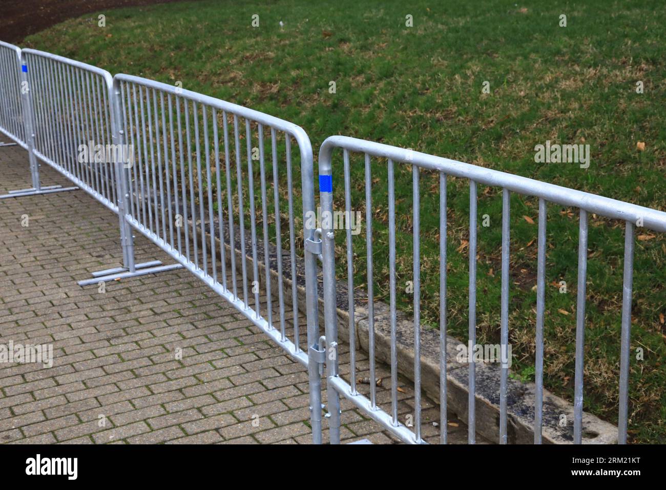 Police temporarily barrier for protest and riots Stock Photo - Alamy