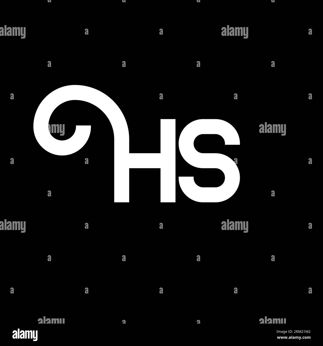 HS letter logo design on black background. HS creative initials letter ...
