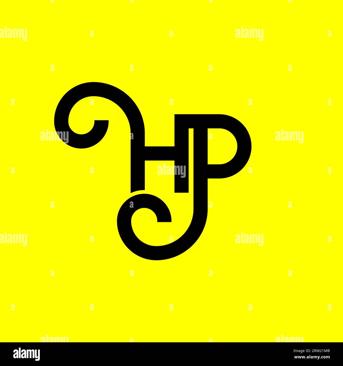 HP letter logo design on black background. HP creative initials letter ...