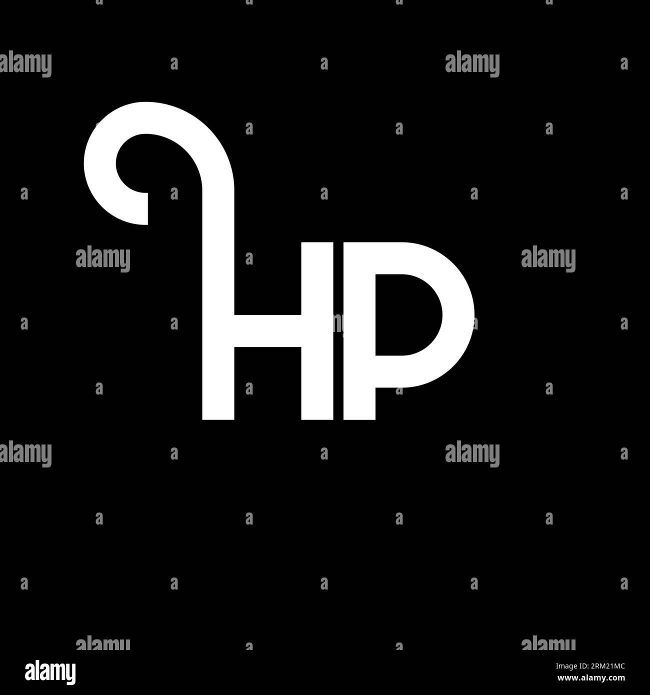 HP letter logo design on black background. HP creative initials letter ...