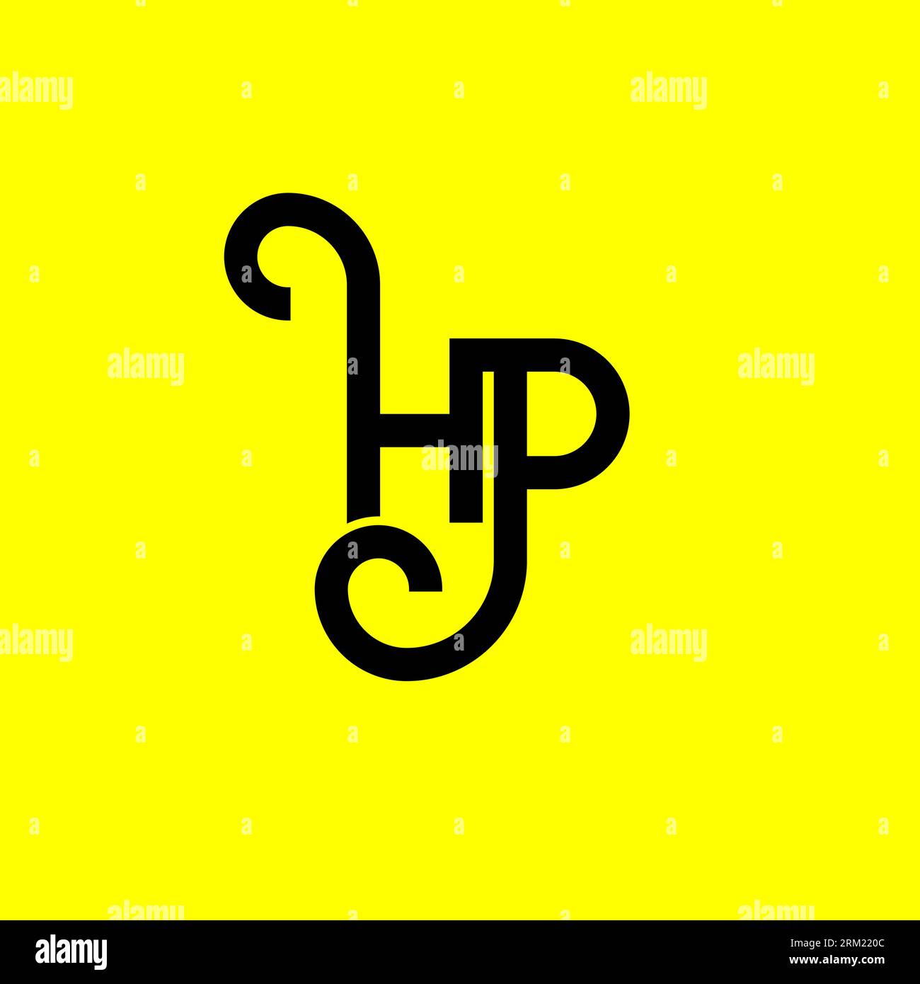 HP letter logo design on black background. HP creative initials letter logo concept. hp letter ...