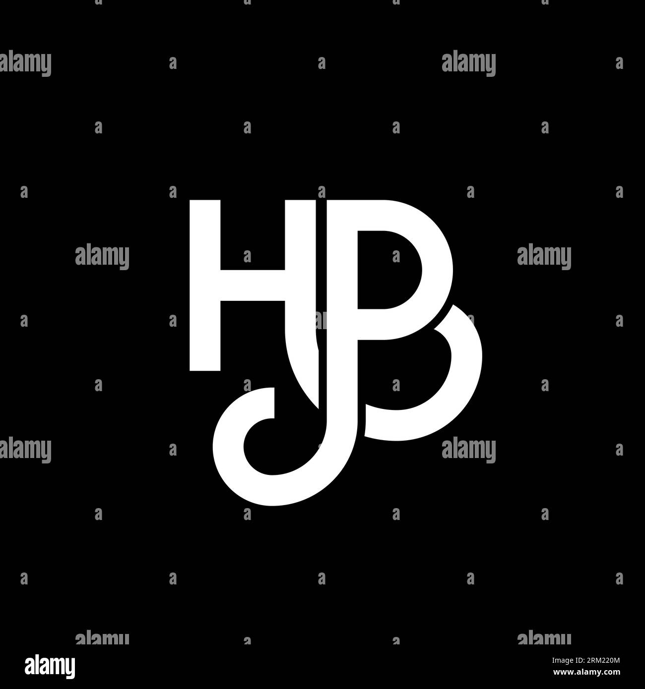 HP letter logo design on black background. HP creative initials letter ...