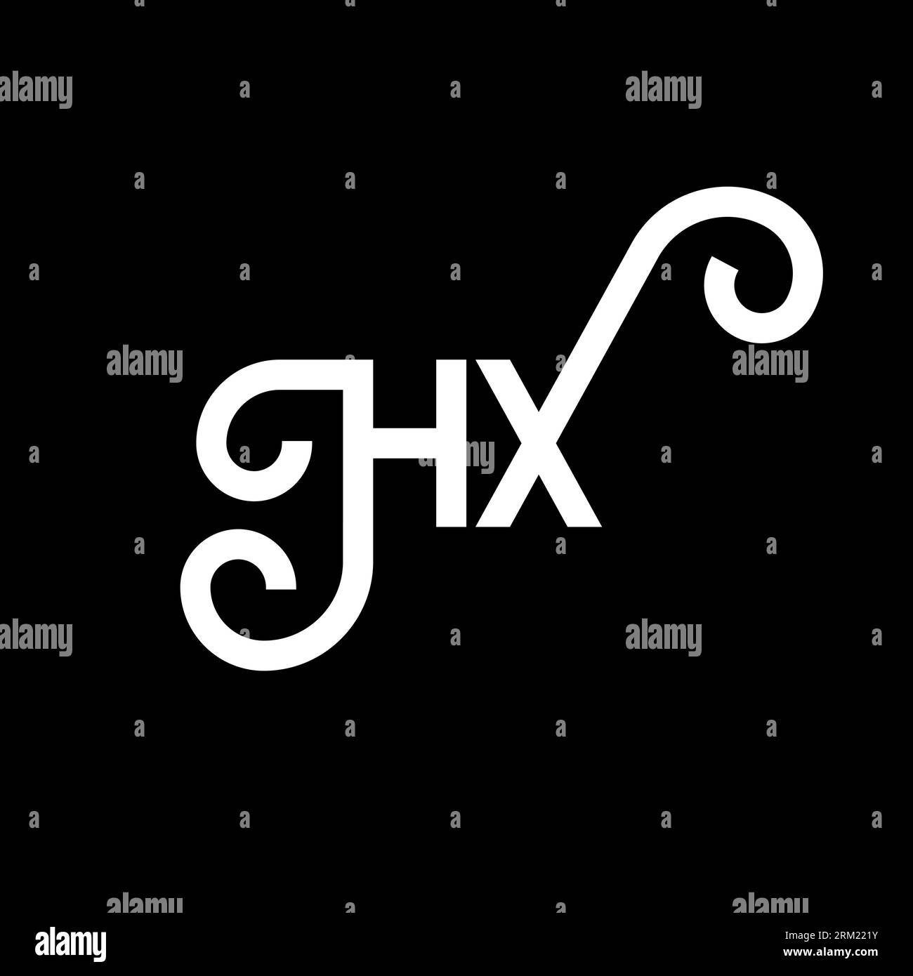HX letter logo design on black background. HX creative initials letter ...