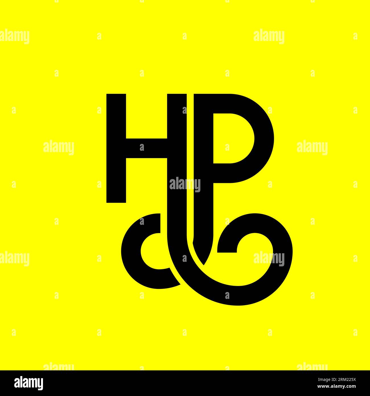 HP letter logo design on black background. HP creative initials letter ...