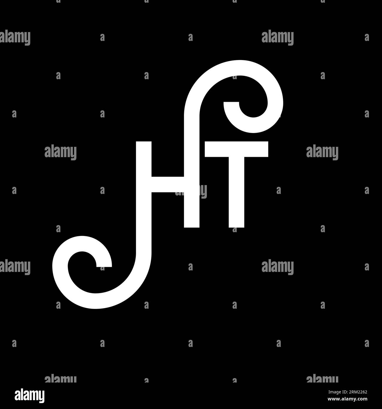 HT letter logo design on black background. HT creative initials letter ...