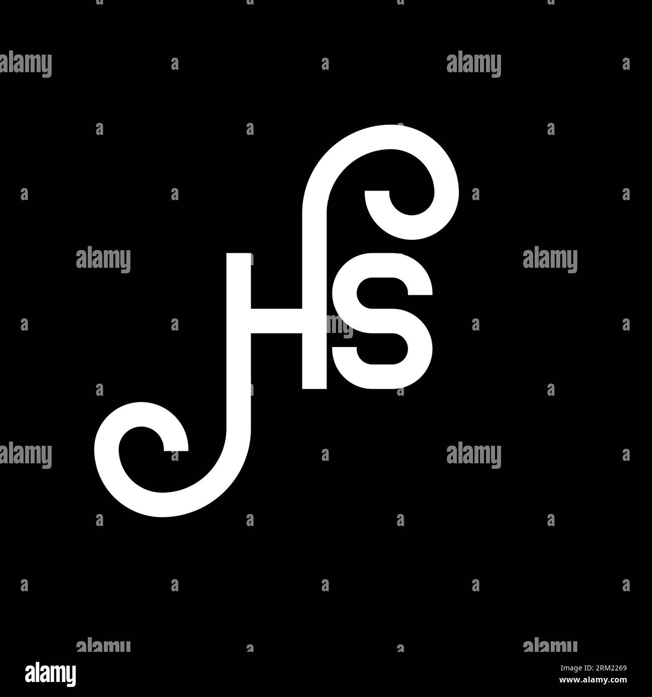 HS letter logo design on black background. HS creative initials letter ...