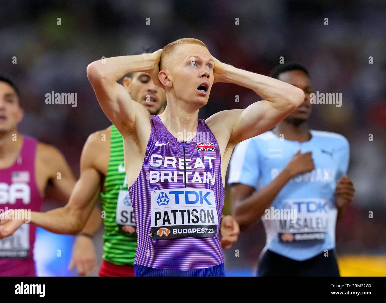 Great Britain's Ben Pattison reacts after finishing third in the Men's ...