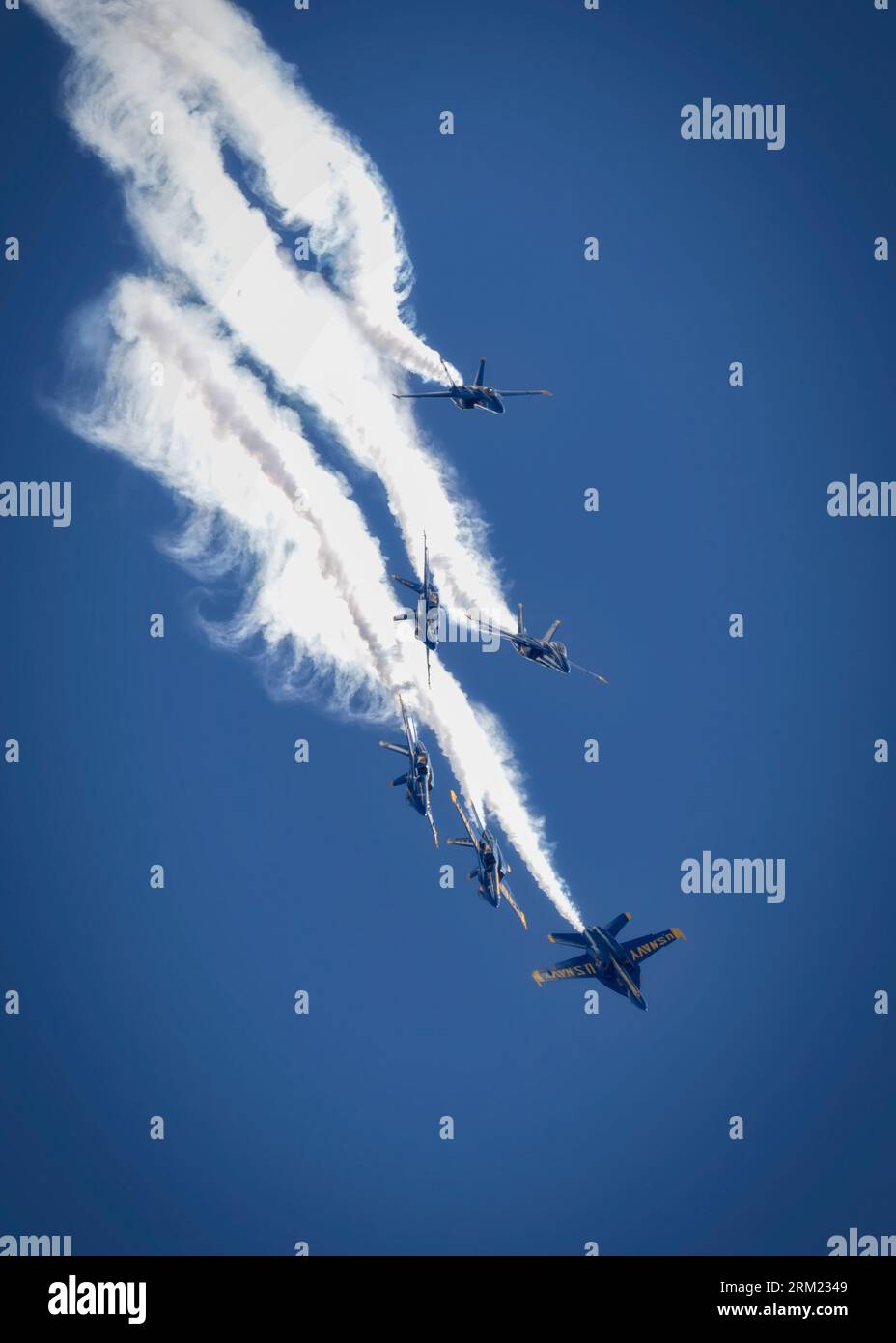 The US Navy Blue Angels perform at the 2022 Miramar Airshow in San ...