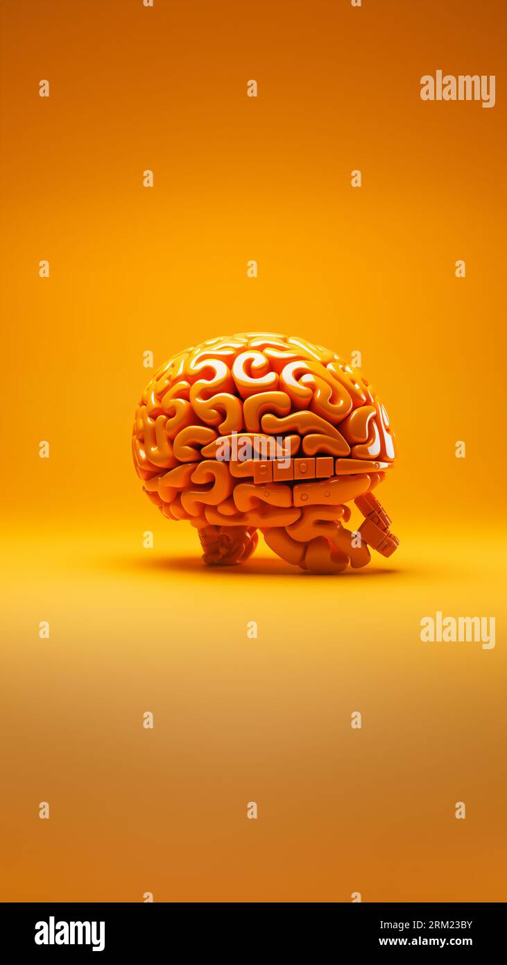 3D Brain toys with orange color Stock Photo - Alamy