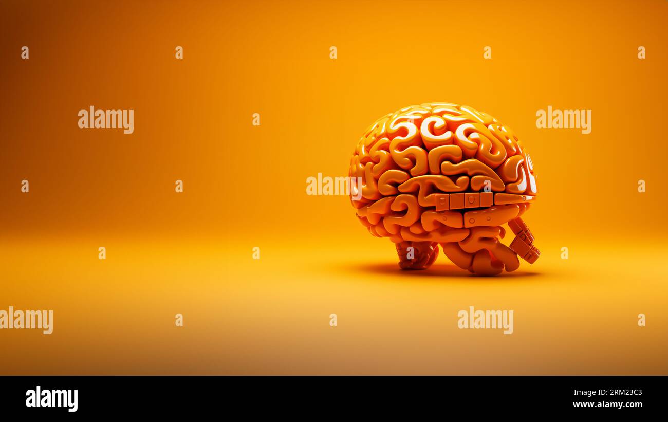 3D Brain toys with orange color Stock Photo - Alamy