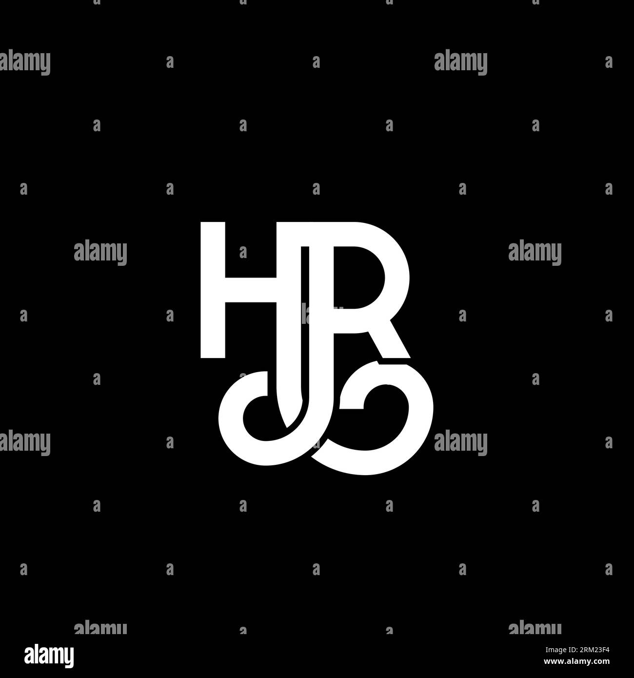 HR letter logo design on black background. HR creative initials letter ...