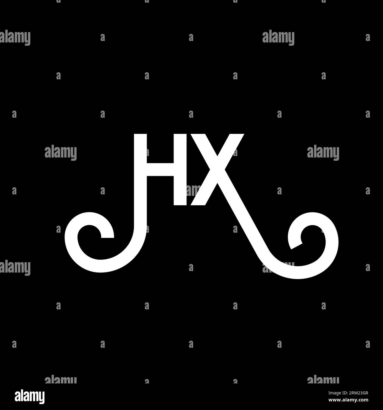 HX letter logo design on black background. HX creative initials letter ...